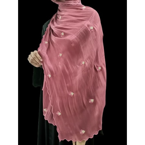 **RAYA SPECIAL** Shimmering Shawl Sulam Diamond D' (BUAT SELENDANG ...