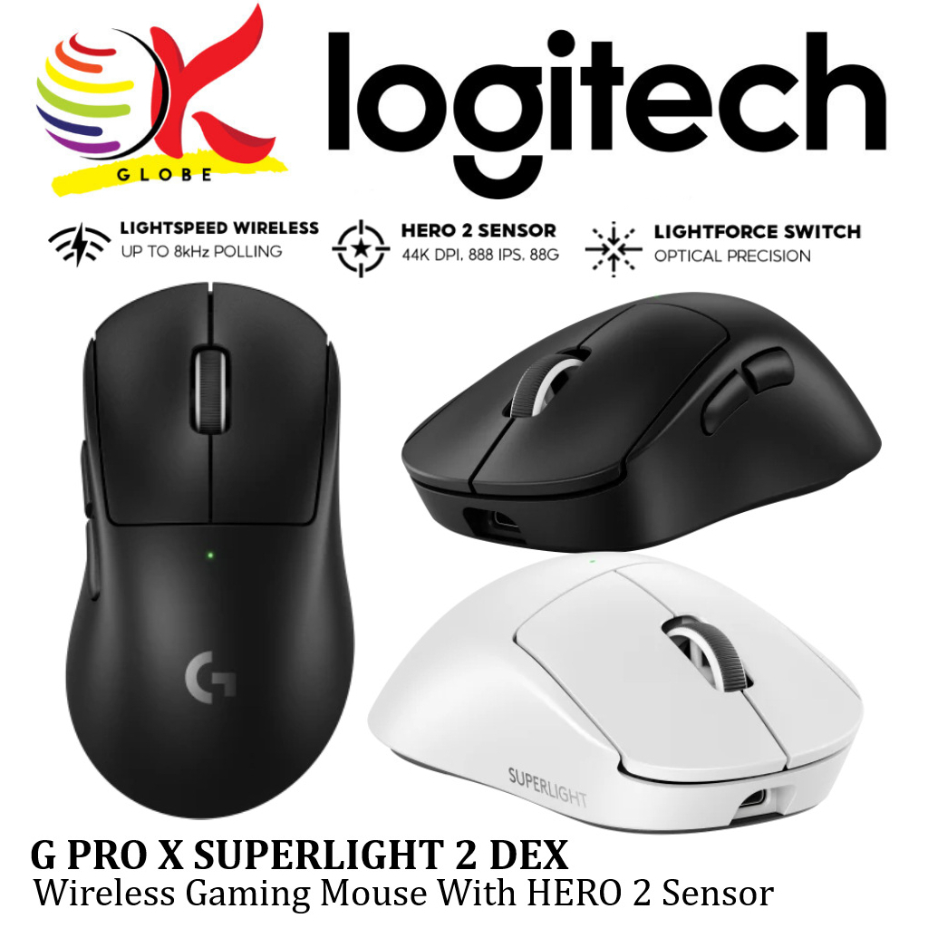 LOGITECH G PRO X SUPERLIGHT 2 DEX LIGHTSPEED WIRELESS GAMING MOUSE WITH ...