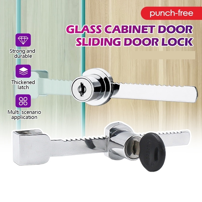 Glass Cabinet Lock with Keys Sliding Window Glass Door Lock Shop ...