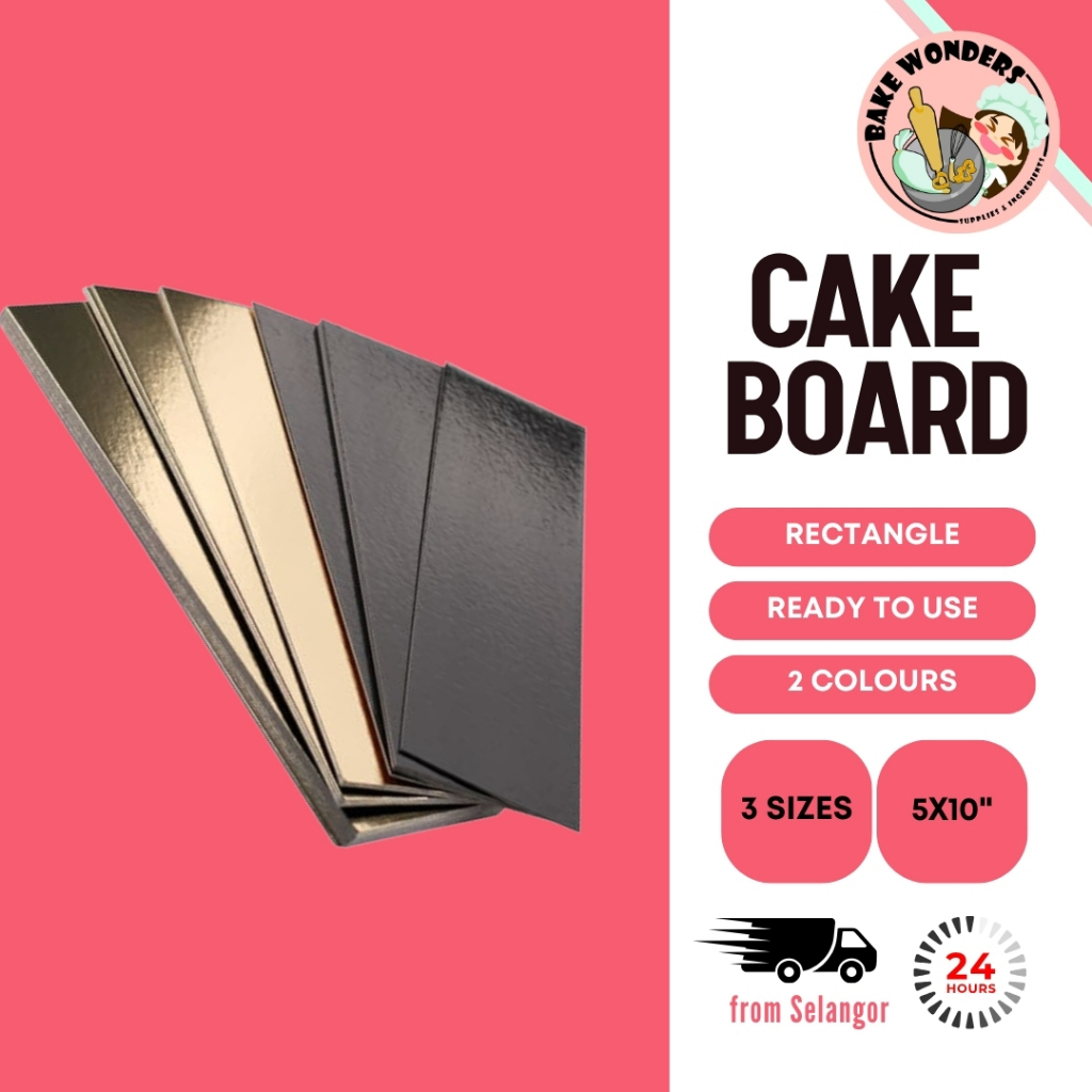 Rectangle Cake Board/ Cake Board Rectangle/ 5" Gold Cake Board/ Black ...