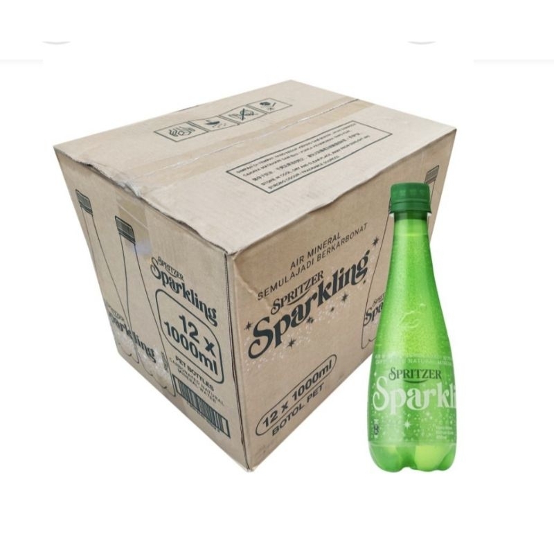 SPRITZER SPARKLING MINERAL WATER 1cartoon 12 Botol/1Liter | Shopee Singapore