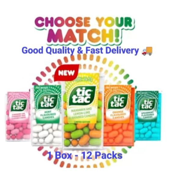 Viral Tic Tac Candy 14.5g (1 Box - 12 Packs) - Assorted Flavor (BEST ...