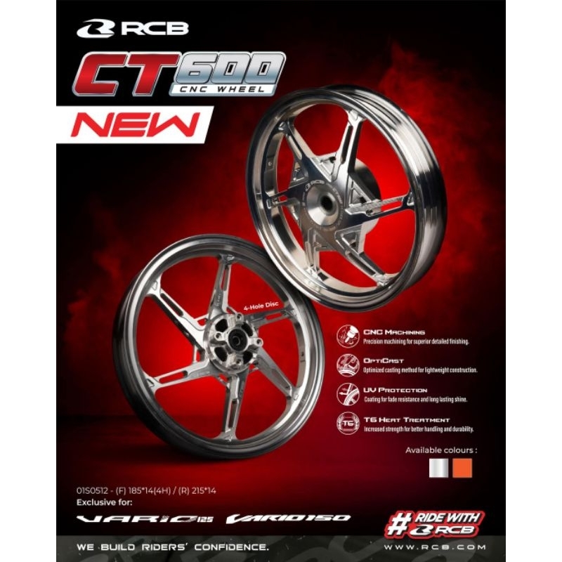 ️LATEST 2025 ️ RCB CT600 Sport Rim CLICK 125 VARIO 150 | Shopee Singapore