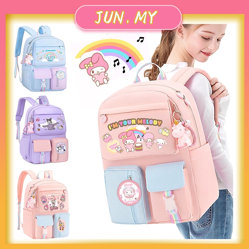 43cm My Melody Beg Sekolah Perempuan Kuromi School Bag Cinnamoroll Bag ...