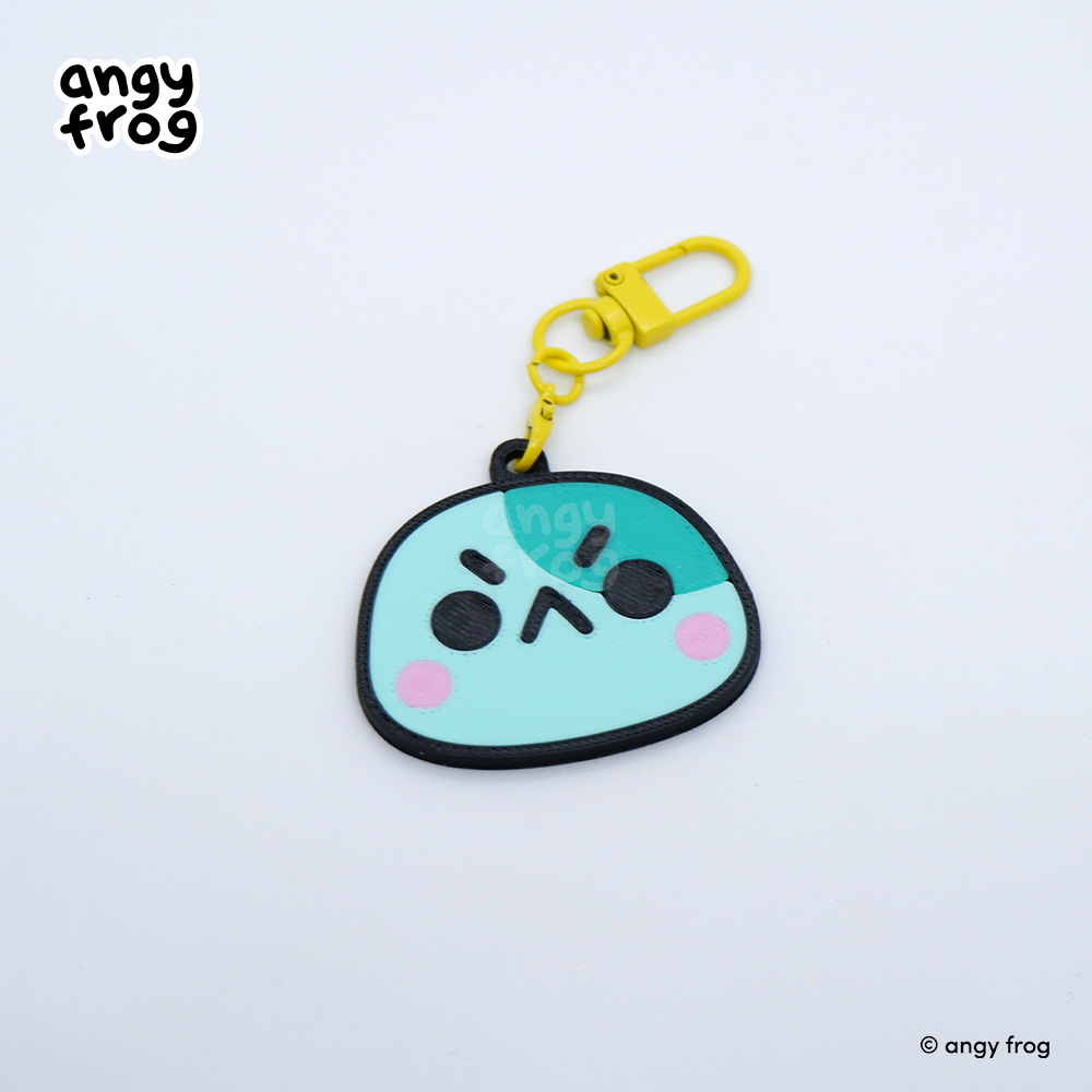 Angy Frog | 3D printed face keychain | Shopee Singapore
