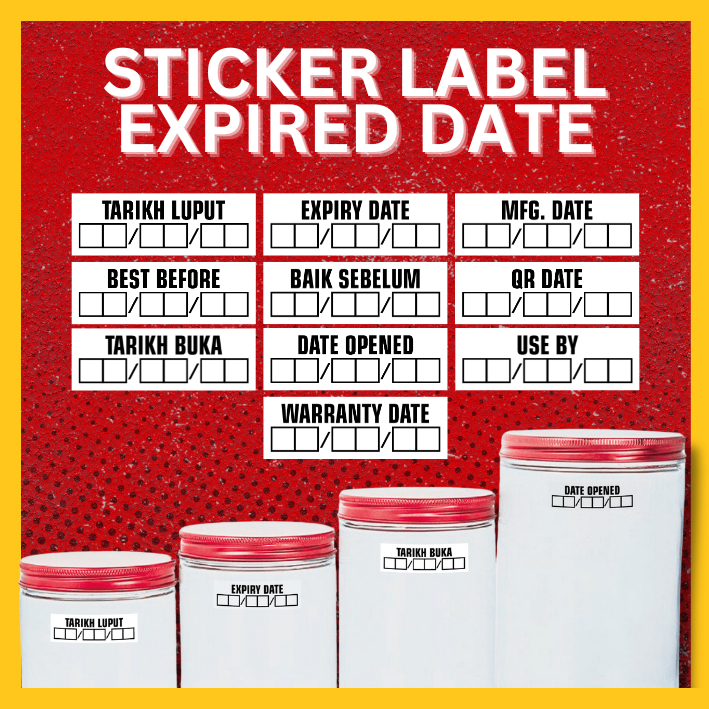 350pcs Sticker Label Tarikh Luput, Expiry Date, Baik Sebelum, Best ...