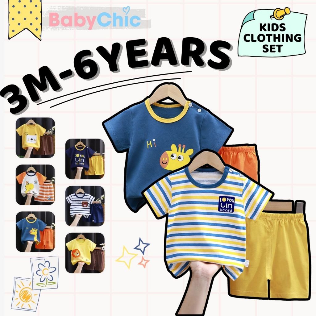 Set Baju Budak Lengan Pendek Baby Toddler Clothes Kids Short Sleeve ...