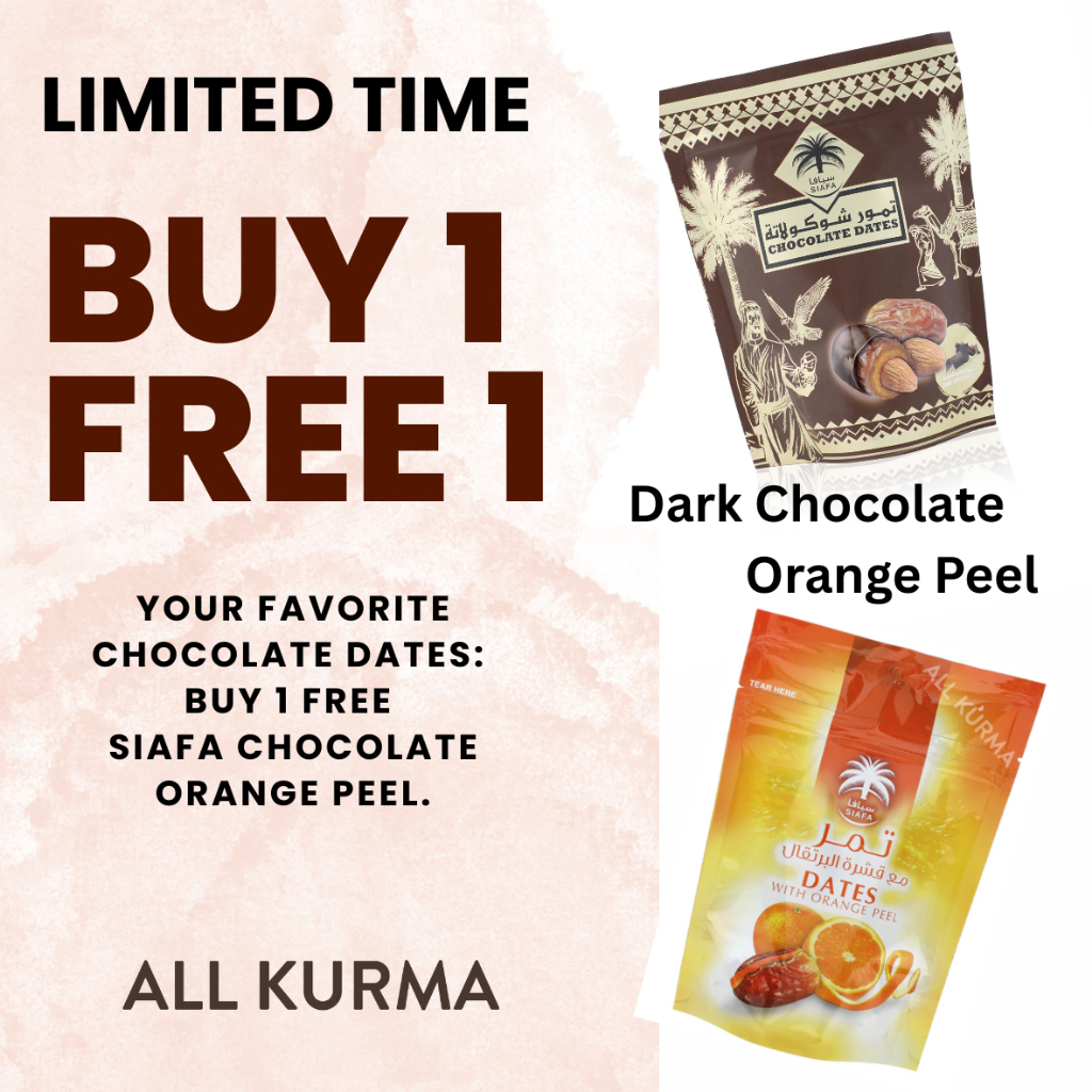 Siafa Dark Chocolate Almond Dates [1FREE1] Dark Coklat Almond Kurma ...