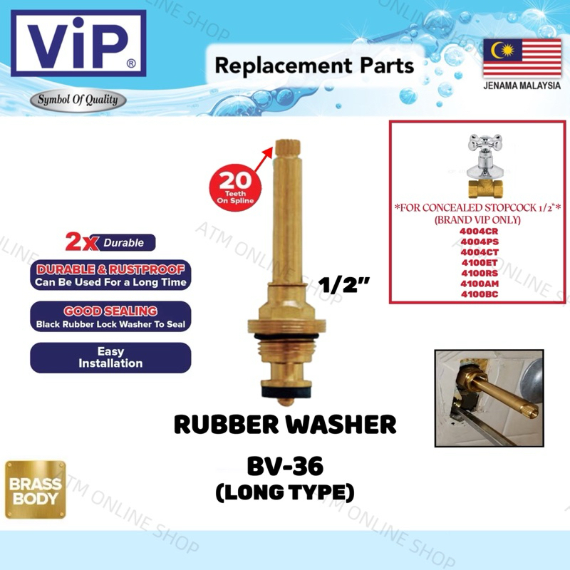 VIP RUBBER WASHER 1/2” (FOR CONCEALED STOPCOCK) / VALVE WASHER STOP ...