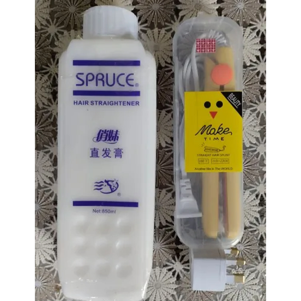 combo set rebonding + iron Berina Hair Straightener Cream(pelurus ...