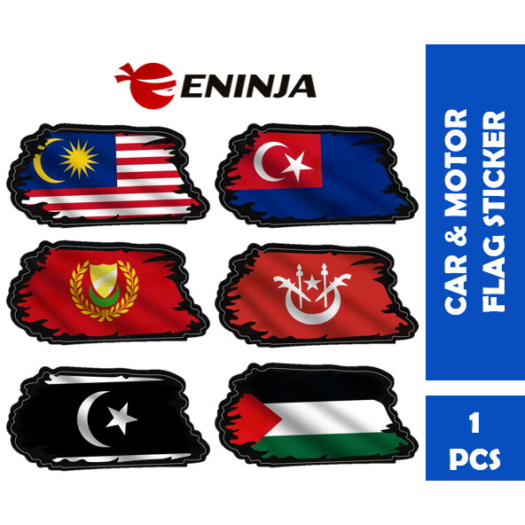 ENINJA Sticker Bendera State Sticker Palestine/ Kelantan/ Johor/ Kedah ...