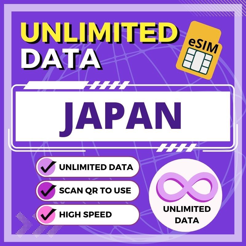 Japan eSIM unlimited data japan esim jepun esim japan sim osaka tokyo ...