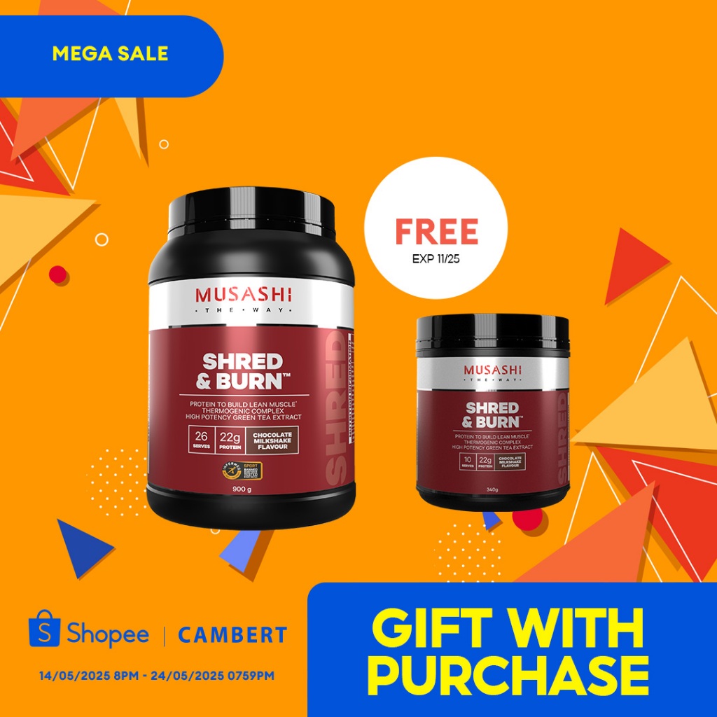 MUSASHI Shred & Burn Protein Powder To Support Lean Muscle Growth ...