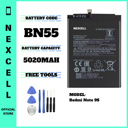 NEXCELL Compatible BN55 BATTERY with Xiaomi Redmi Note 9S BN55 Battery ...