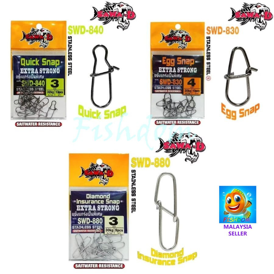 FISHDOM SAWA-D Egg Snap 830 / Quick Snap 840 / Diamond Insurance Snap ...