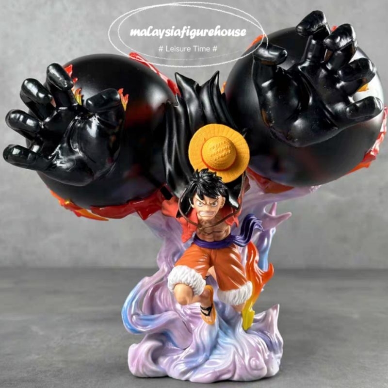 22CM ONE PIECE MONKEY D LUFFY GEAR THREE FIRE BIG HAND COPY RESIN ...