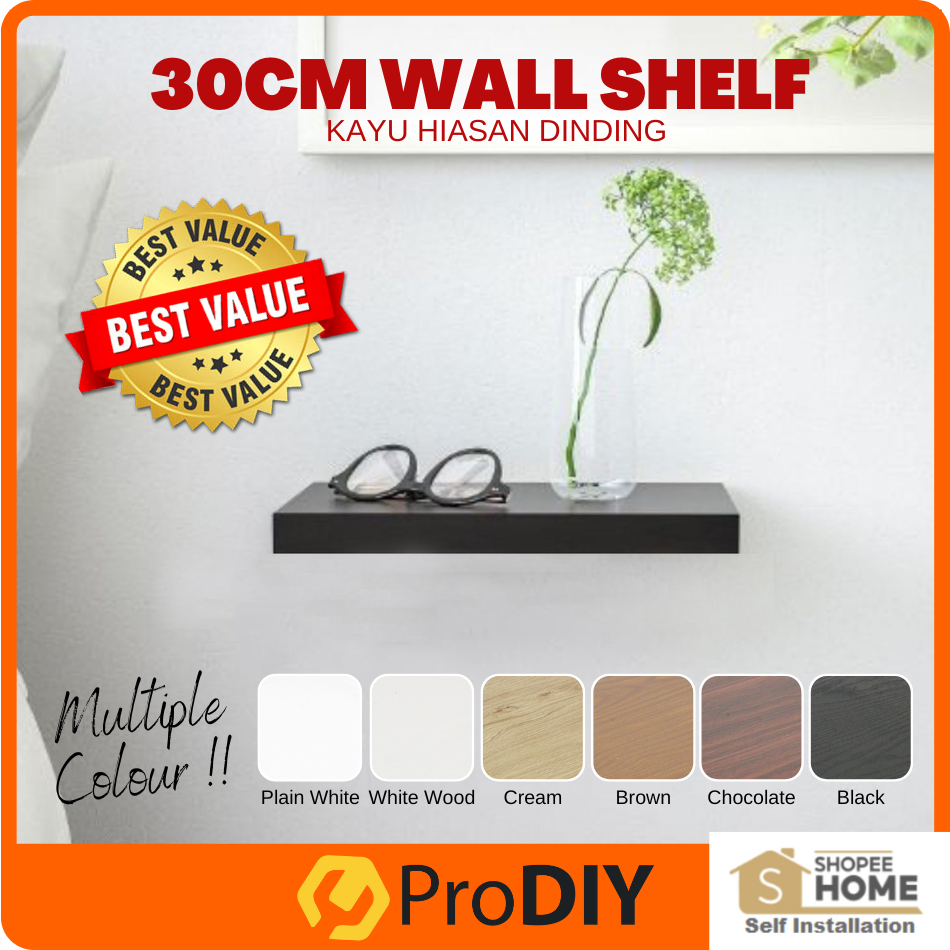 Wood Shelf Floating Wall Shelf Diy Shelf Rack Wall Shelve Mounted Shelf Rak Kayu Hiasan Dinding ...