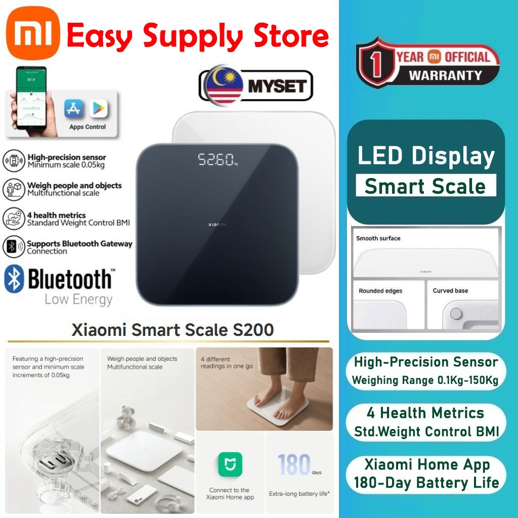 Xiaomi Smart Scale S200 | High-Precision Sensor | Four Health Metrics ...