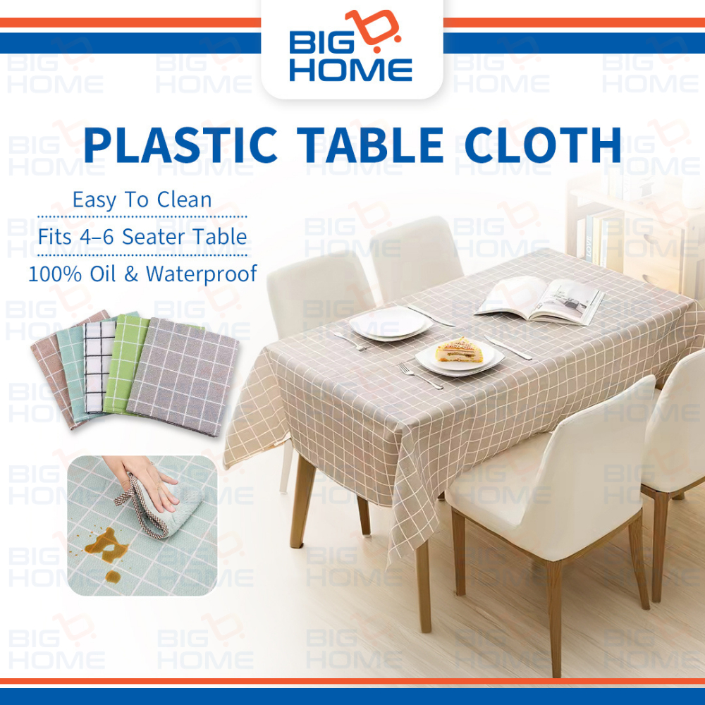 Waterproof Table Cloth 6 Seater Alas Meja Makan Plastic Table Cloth ...