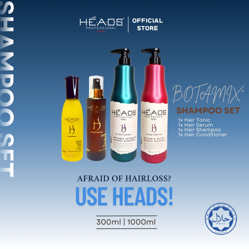 HEADS Botamix Hair Shampoo Set for Hair Loss Dandruff Dry Hair Repair ...