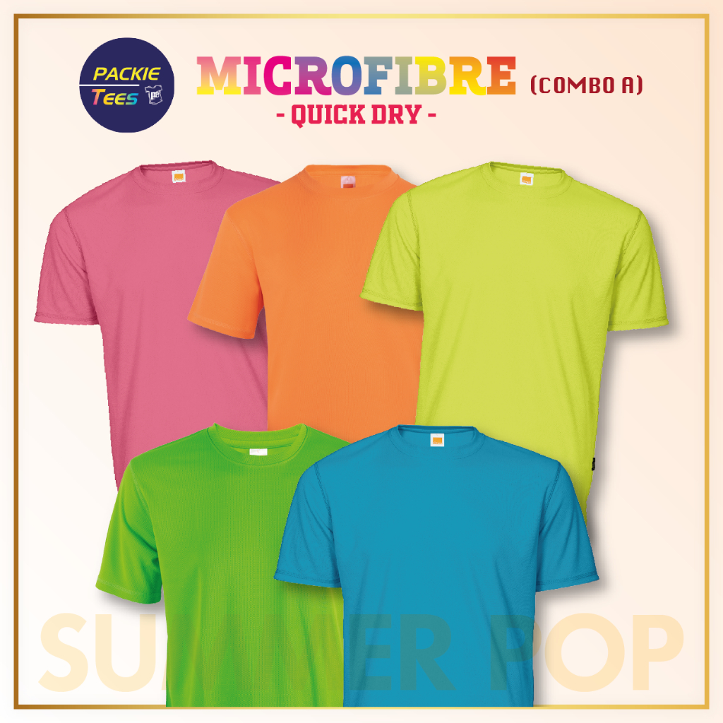 QD04 Combo A T-shirt 100% Microfibre Eyelet Short Sleeve Baju Sukan ...