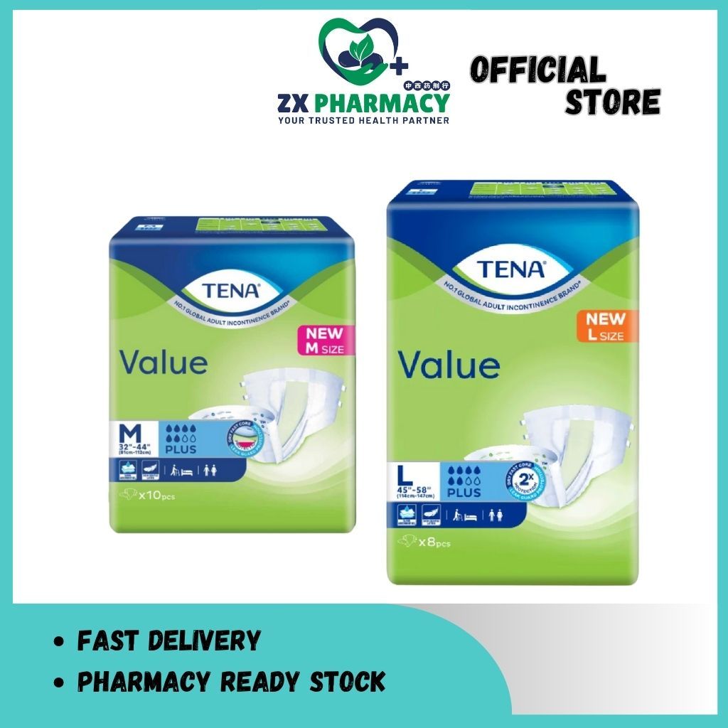 TENA Value Adult Diaper Size M 10's/Size L 8's | Shopee Singapore