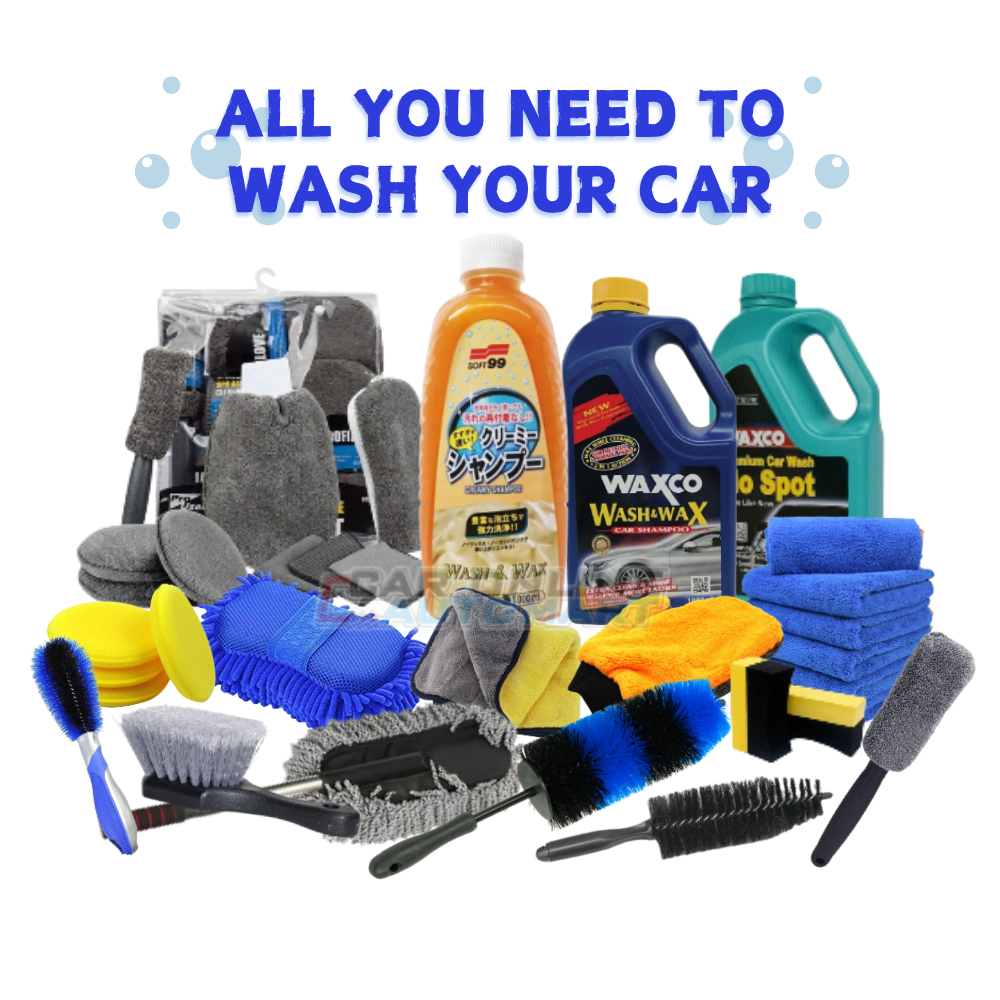 Car Wash Accessories Car Wash Shampoo / Sponge / Rim Brush / Microfiber ...