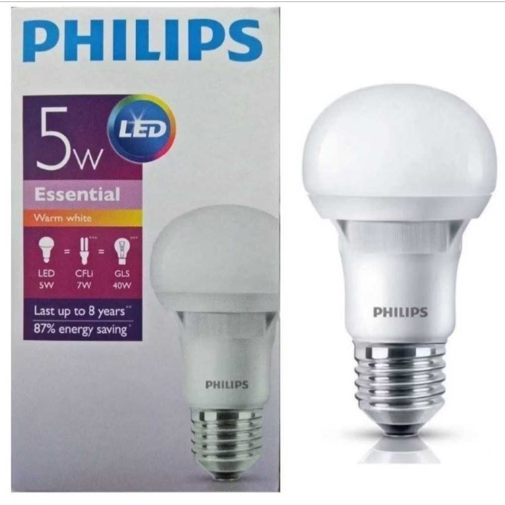 PHILIPS A60 ESSENTIAL LED BULB E27 5W/7W/9W - 3000K | Shopee Singapore