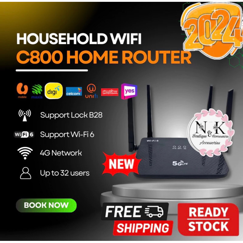 2024 C800 Pro Home Modem 4G CPE Wifi Router Home & Sim Card Slot Wifi ...