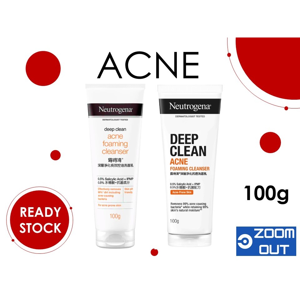 Neutrogena Deep Clean Acne Foaming Cleanser (100g) | Shopee Singapore