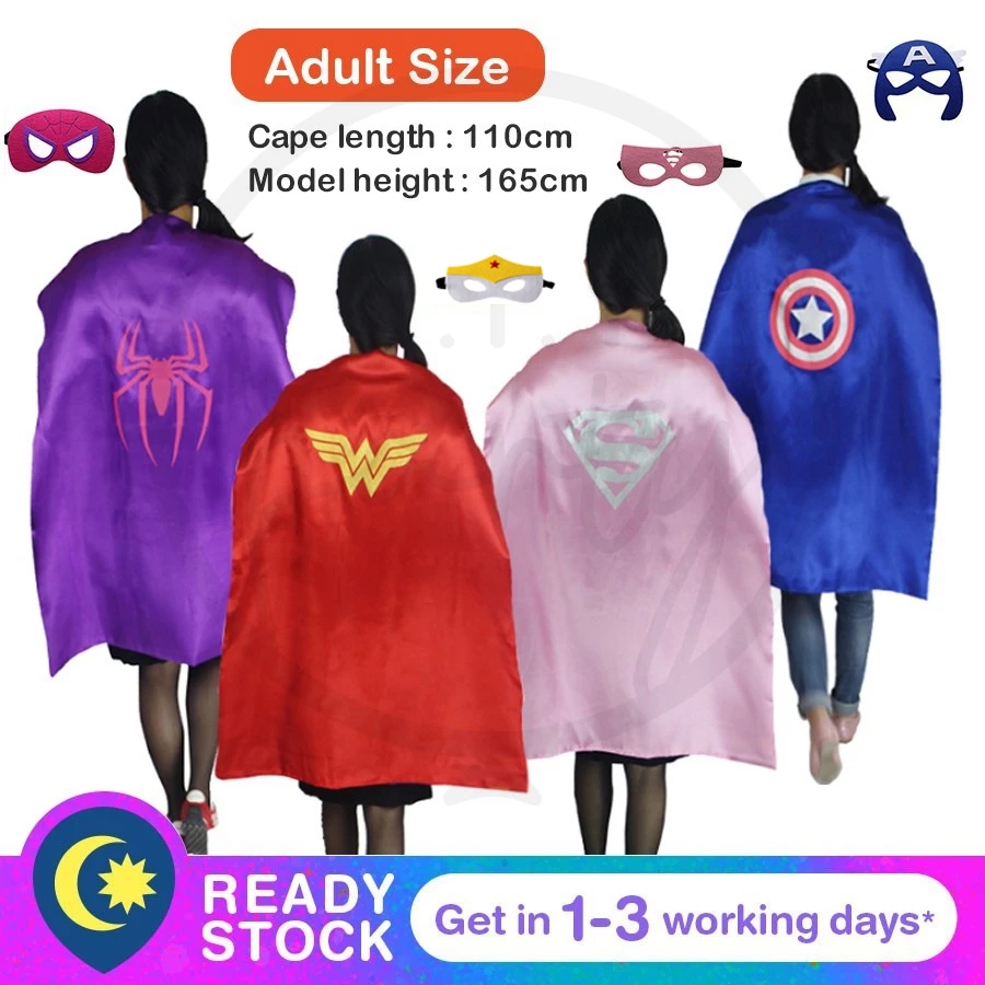 Superhero Teenage Adult 110cm Capes Shawl Cloak Costume Set Cosplay ...