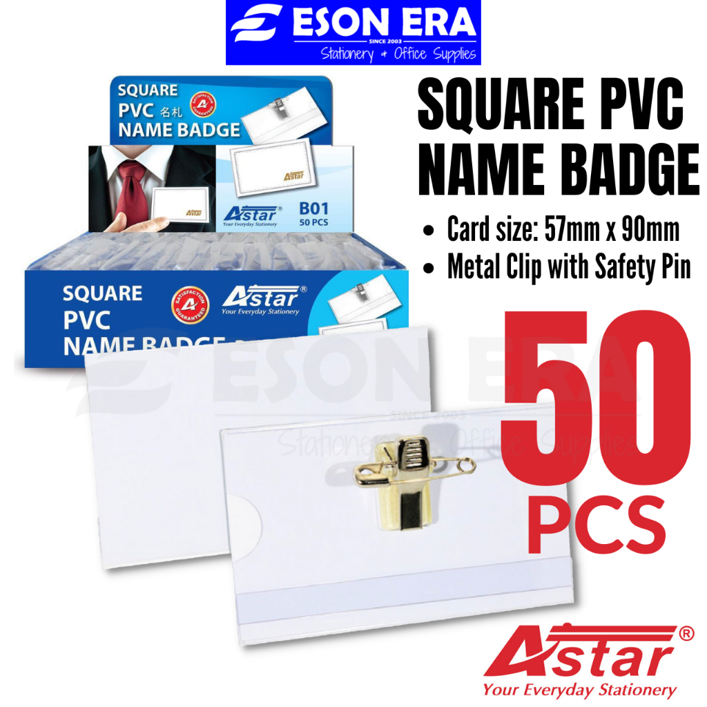 Astar PVC Name Badge 50pcs/box ID Holder / Name Tag / Holder With Clip ...