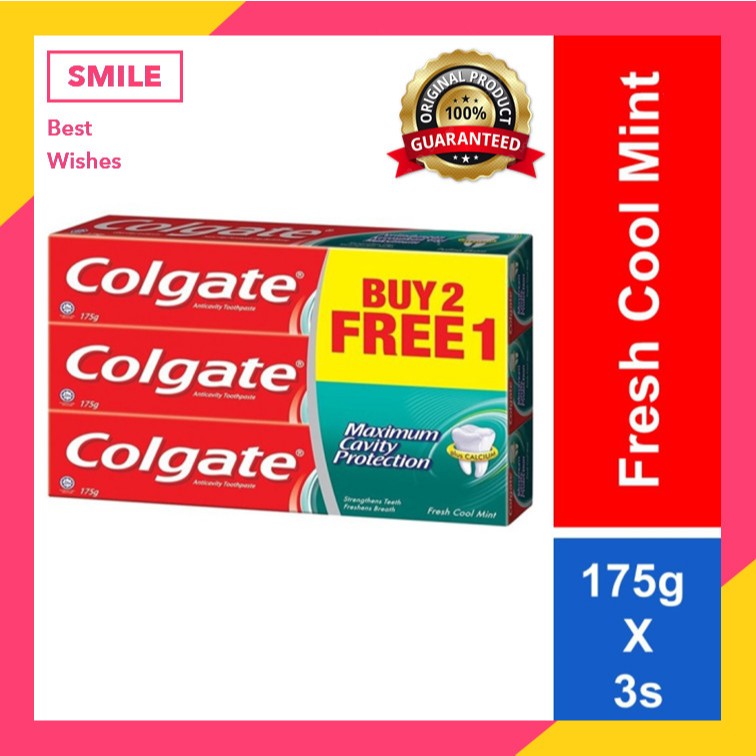 Colgate Maximum Cavity Protection Toothpaste Fresh Cool Mint 175g x 3s ...