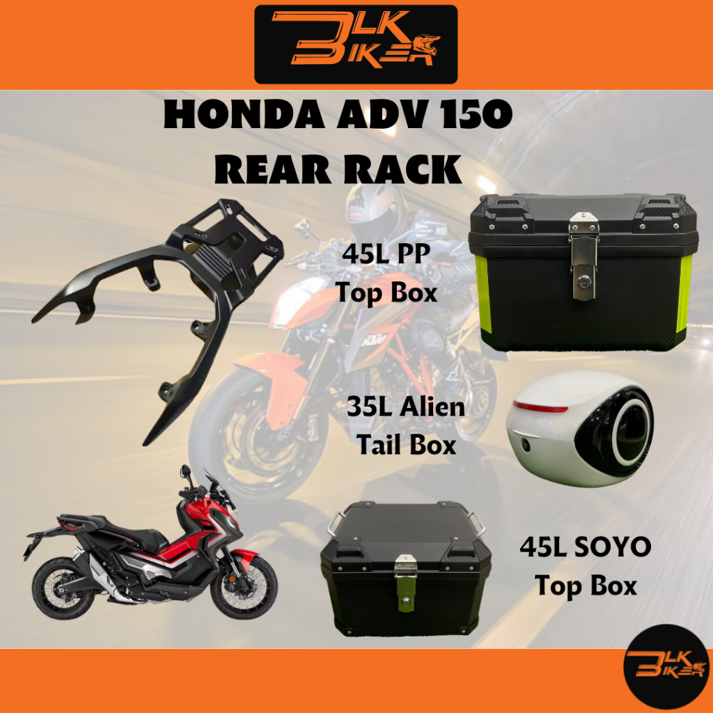 HONDA ADV 150 Monorack Top Box 35L 45L Kargo Luggage Rack ADV150 Box Jbstyle Waterproof Petak ...
