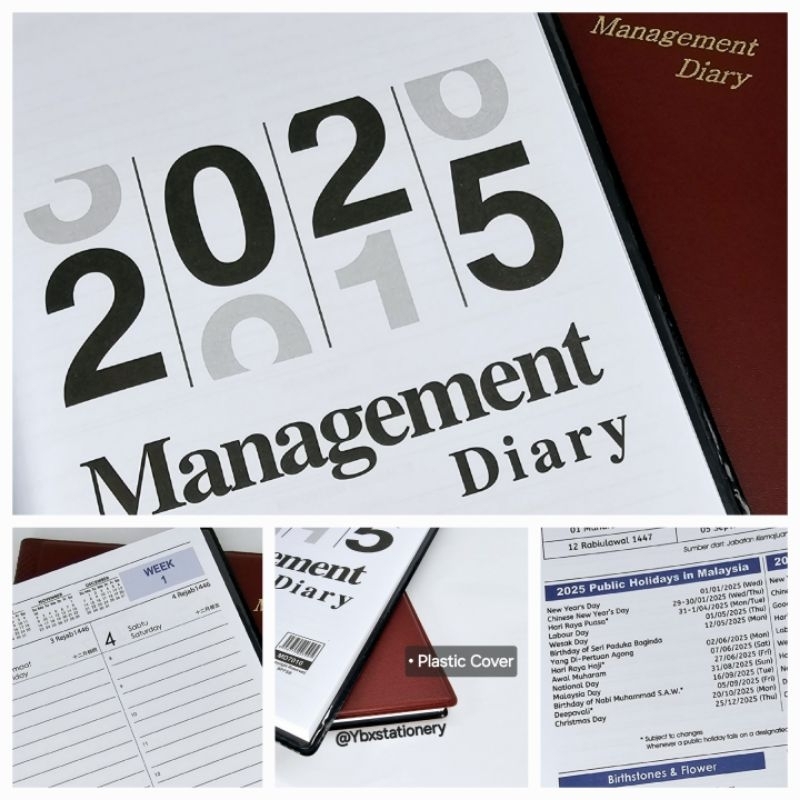 2025 Year A4 Diary Management Diary Planner Plastic Cover Desk Dairy ...
