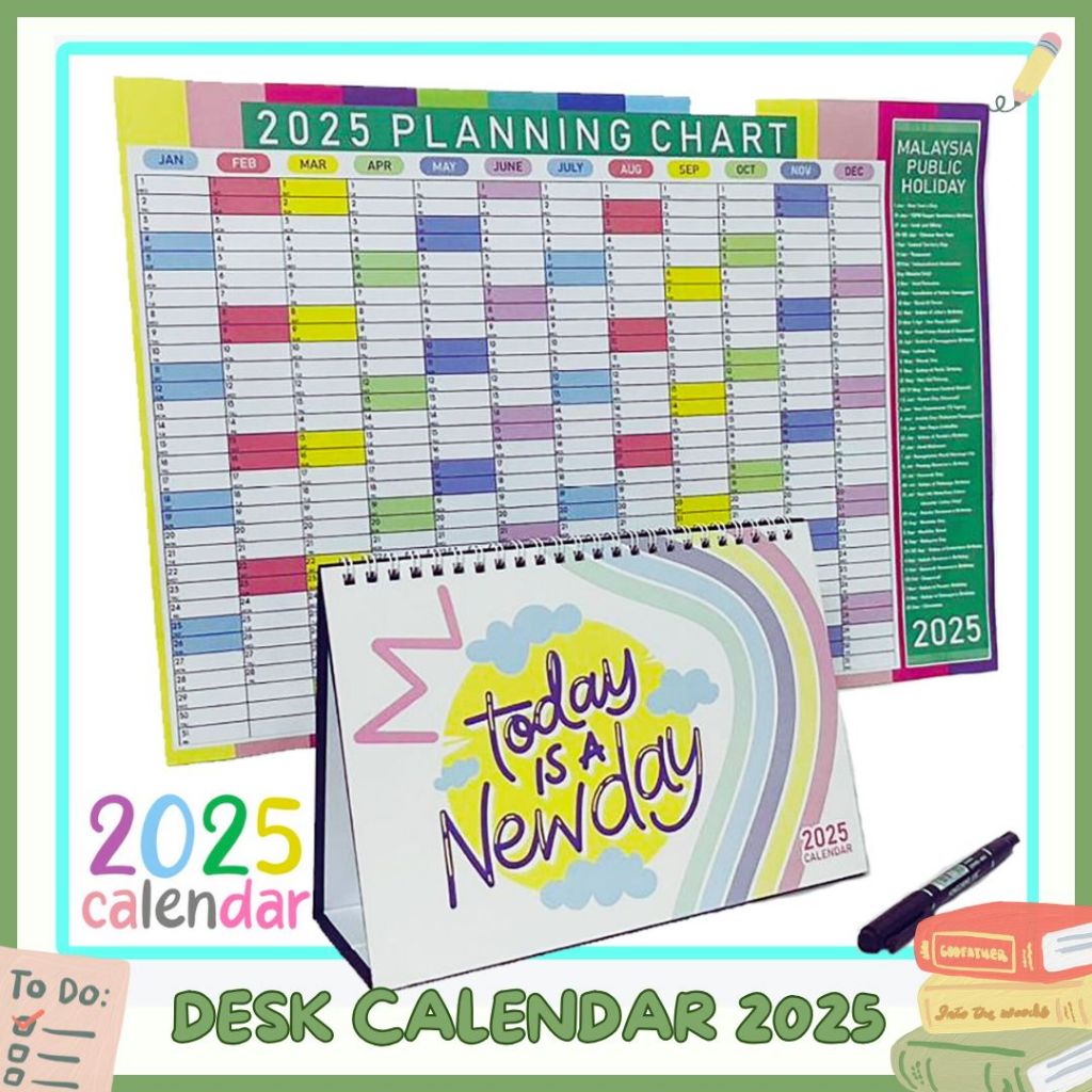 Calendar 2025/ Flip Calendar/ Hard Stand Calendar/ Kalendar 2025 Cool ...