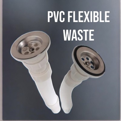 PVC FLEXIBLE DRAIN PIPE WITH WASTE (FOR SINK OUTLET/ WASH BASIN ...