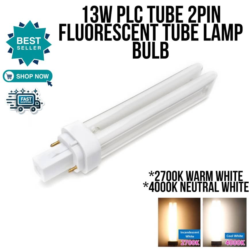 13W/18W 2PIN PL-C Compact Fluorescent Tube, 2700K Warm/4000K Neutral ...
