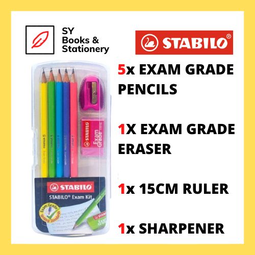 STABILO Stationery Set Exam Kit Pencil Set with Pencil Box / Colorful ...