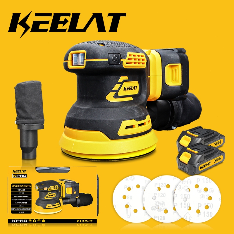 KEELAT KPRO-KCOS01 Brushless 125mm Cordless Orbital Sander Wood Grinder ...