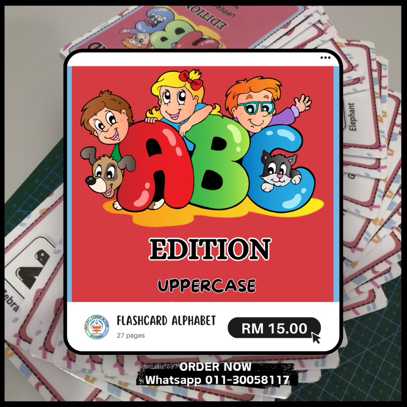 FLASHCARD ALPHABETS (UPPERCASE & LOWERCASE) (play velcro) | Shopee ...