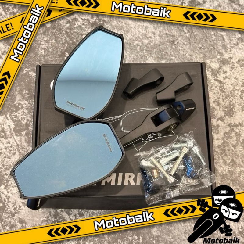 Napoleon Motorcycle Side Mirror Anti-glare Adjustable Blue Lens XDV ADV ...