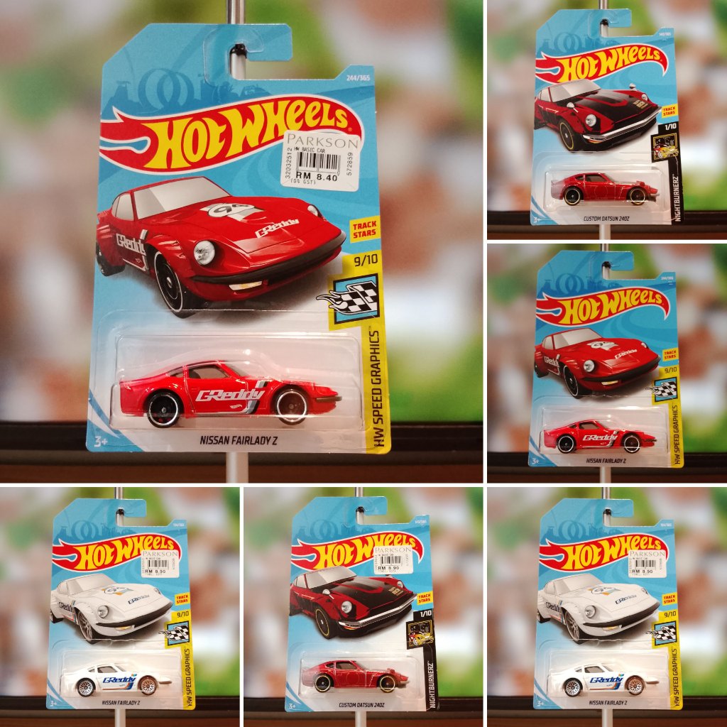 Hot Wheels Datsun 240z Fairlady Z Black White Maroon Blue Advan Greedy ...