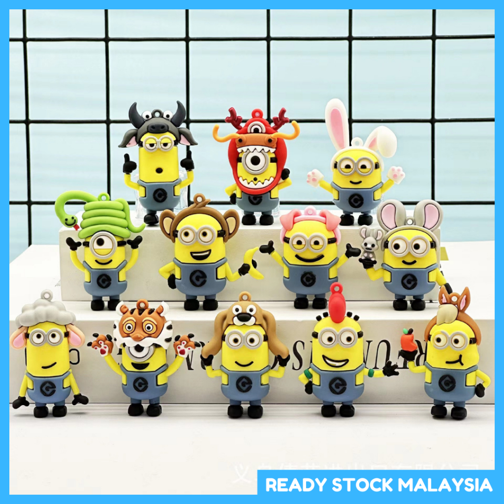 Minions Keychain Minions Figure Zodiac Cute Anime Toys Car Keychain ...