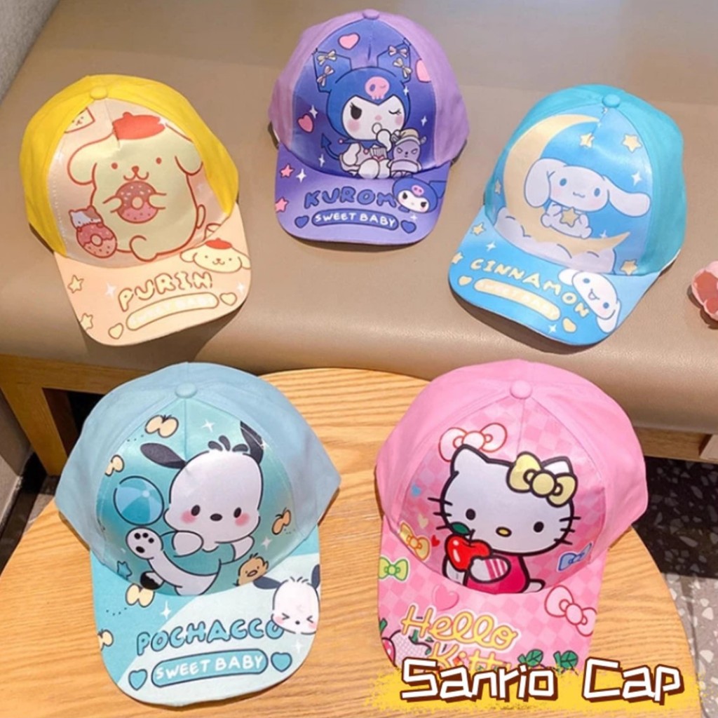 Sanrio Kuromi Melody Hello Kitty Stitch Cinnamoroll 2 to 8 year Cap ...