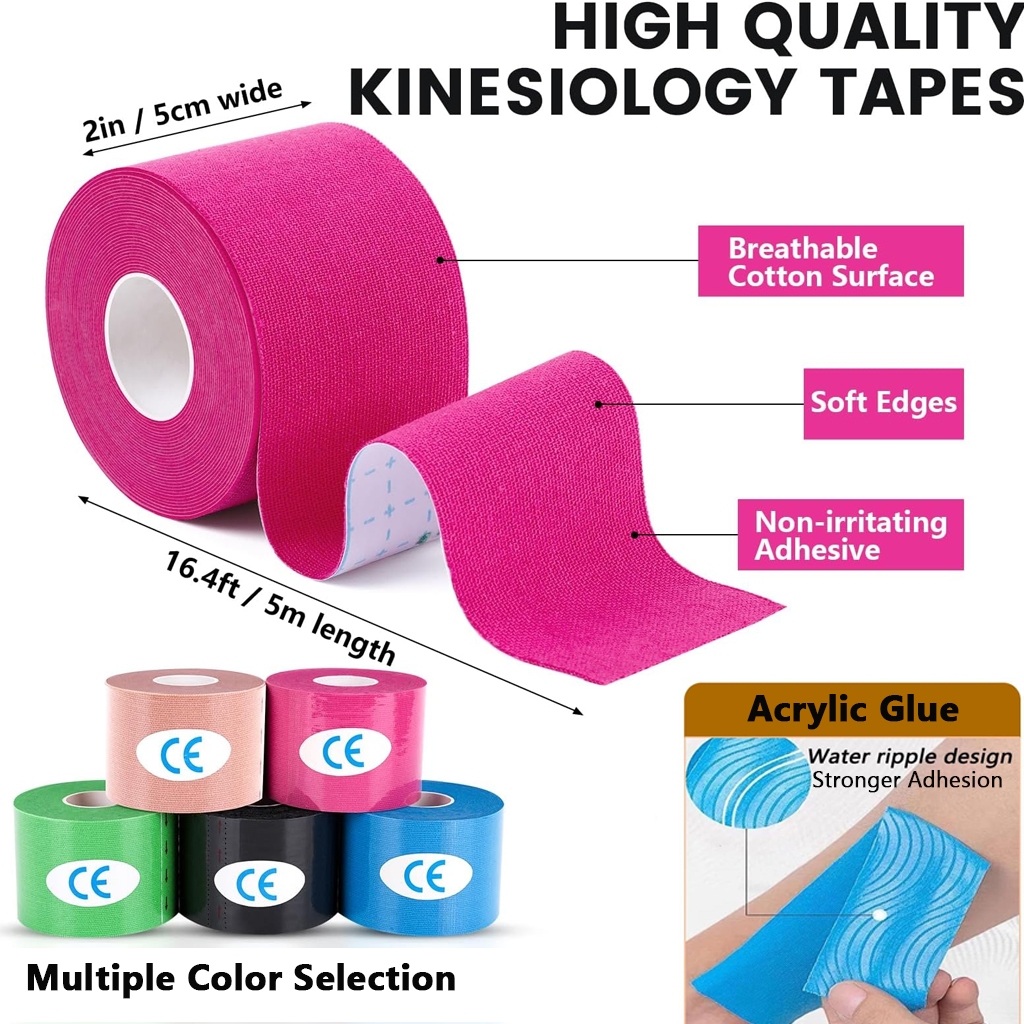 3H Elastic Kinesiology Tape, Adhesive Athletic Wrap for Sports ...