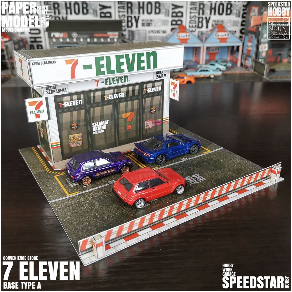 7 ELEVEN 1:64 Paper Model - Base Type A - 19.5 X 19 CM | Shopee Singapore