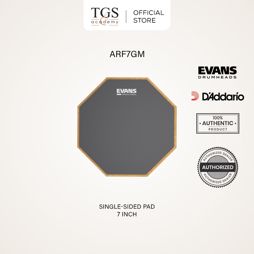 EVANS ARF7GM RealFeel Single Sided Apprentice Mountable Practice Pad (7 ...