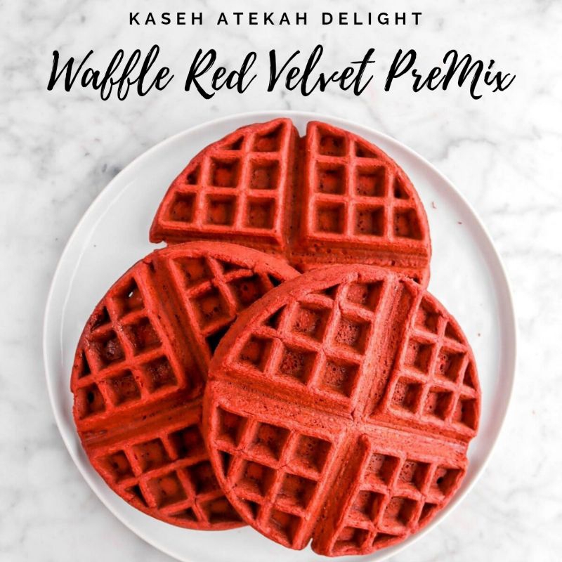 (PREMIUM & RED VELVET WAFFLE) Tepung Waffle Crispy Red Velvet Premix ...
