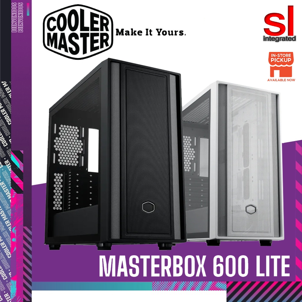 COOLER MASTER MASTERBOX 600 LITE ATX PC CASE - (BLACK / WHITE) | Shopee ...